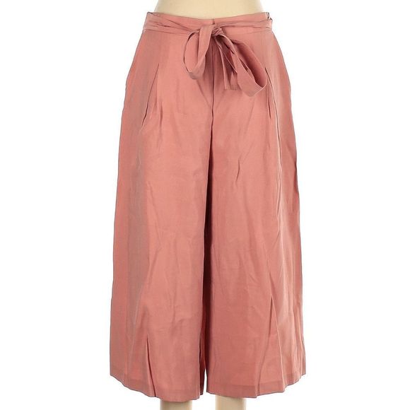 BCBGeneration | Pants & Jumpsuits | Bcbg Pink Gaucho Belt Wide Leg ...